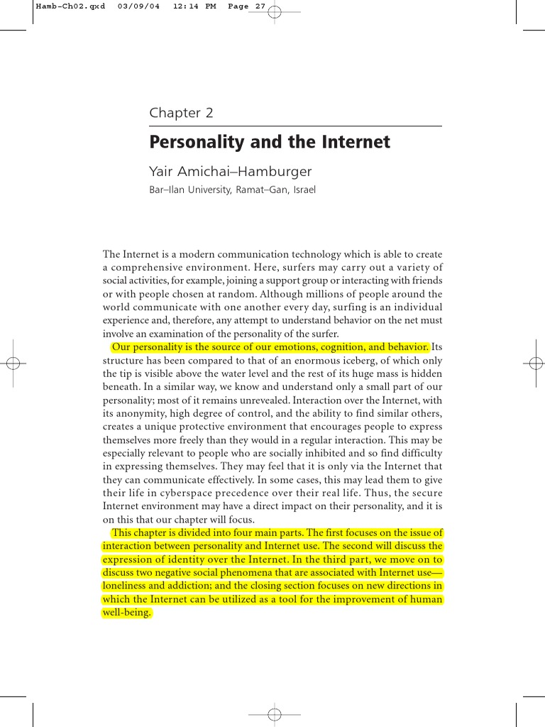 Hamb Ch02 | PDF | Attachment Theory | Extraversion And Introversion