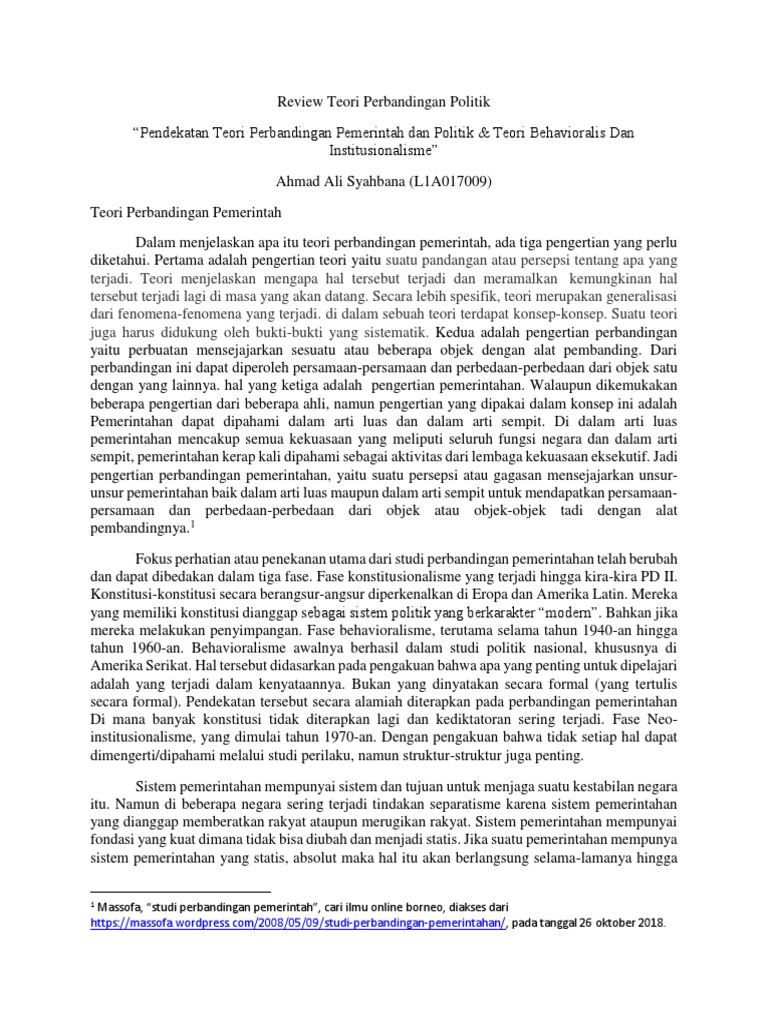 Review Teori Perbandingan Politik, Perbandingan Pemerintah, Teori ... Review Teori Perbandingan Politik, Perbandingan Pemerintah, Teori ...