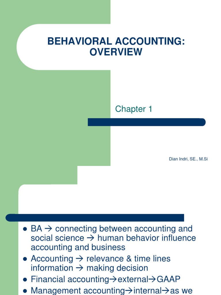 Behavioral Accounting Overview | PDF | Business
