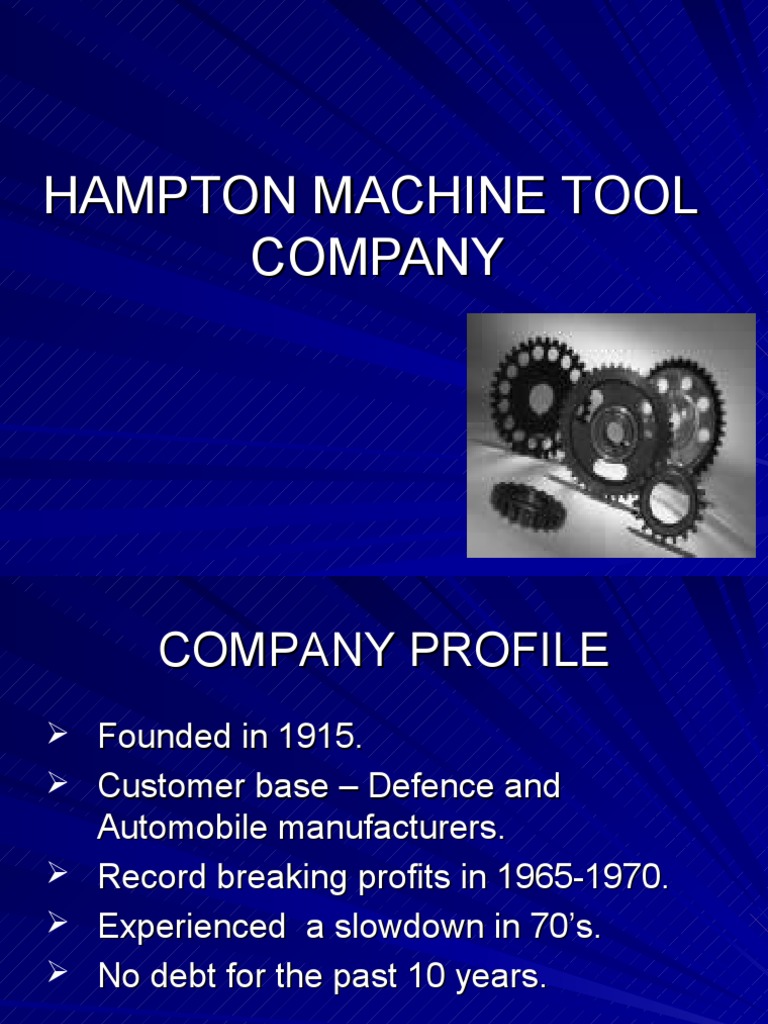 Hampton Machine Tool Company Case Analysis | PDF