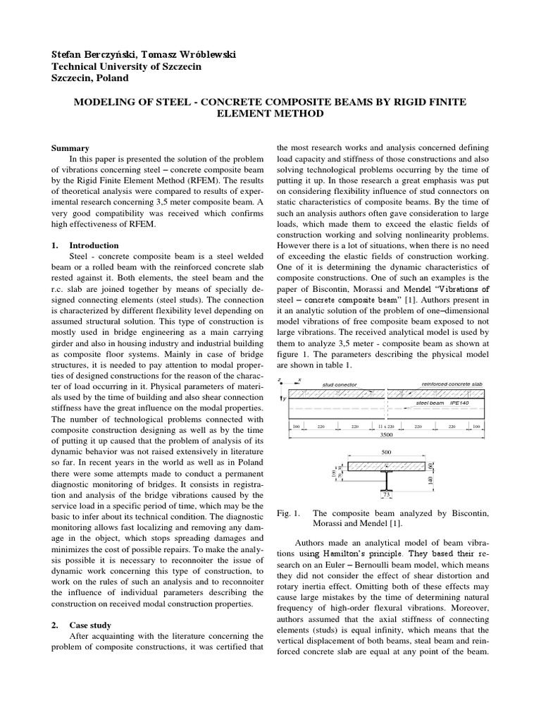 Modeling of Steel - Concrete Composite Beams by Rfem | PDF | Beam ...