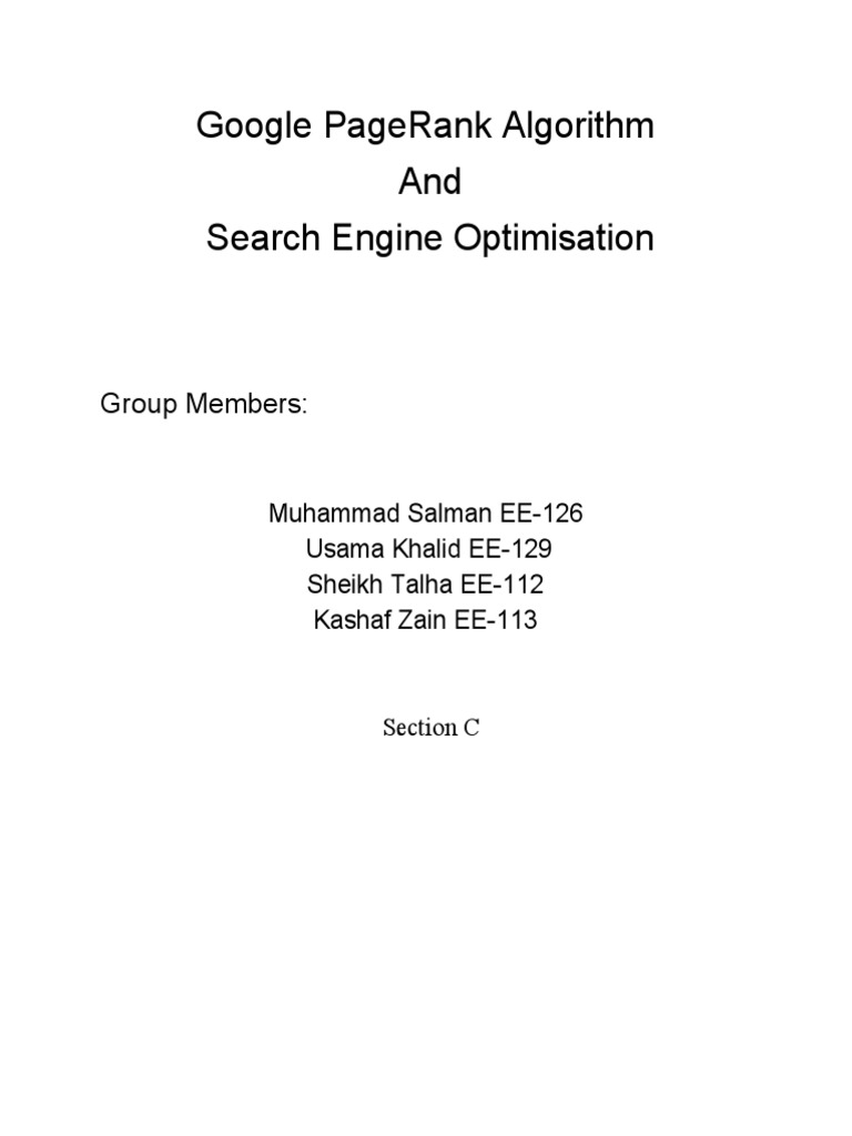 Google PageRank Algorithm | PDF | Search Engine Optimization | Web ...