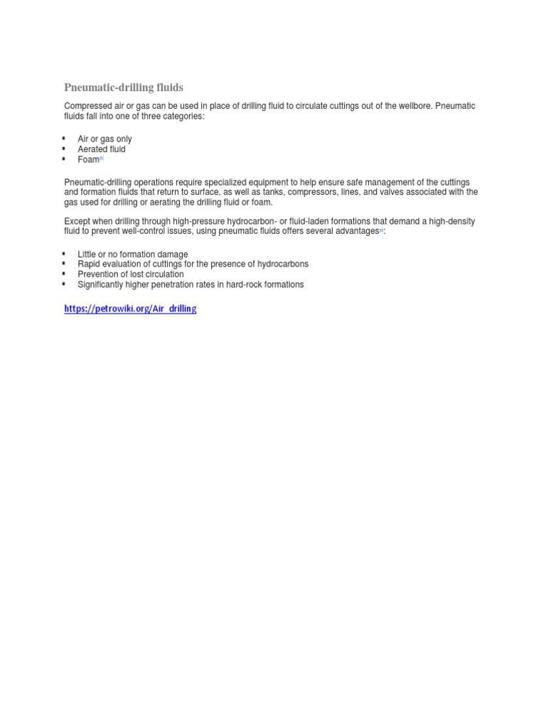 Pneumatic-Drilling Fluids | PDF