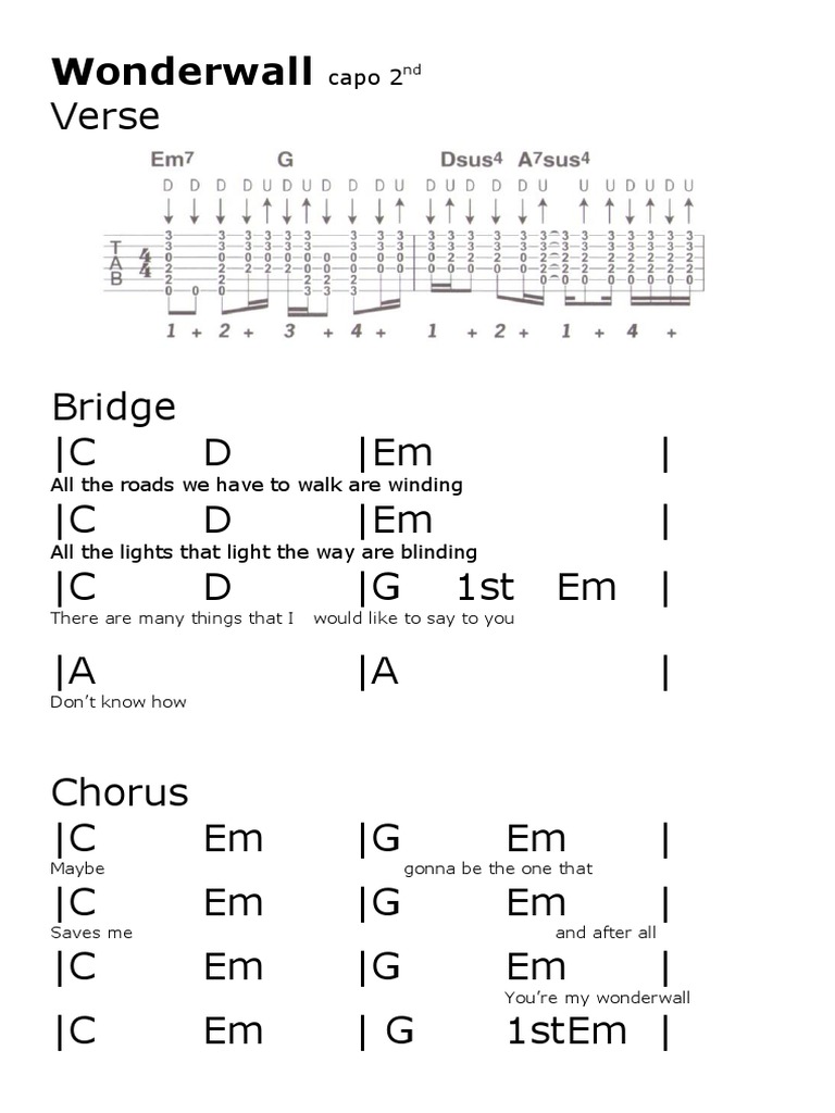 Wonderwall PDF | PDF | Songs | Musical Compositions