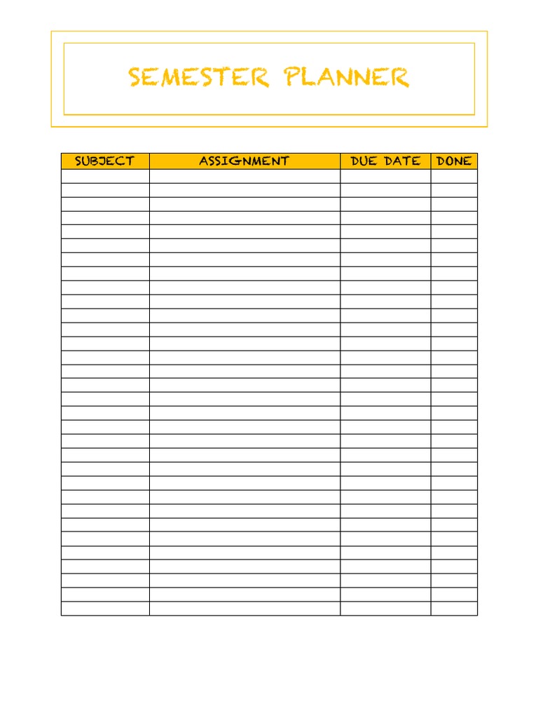 Semester Planner | PDF | Final Examination | Test (Assessment)