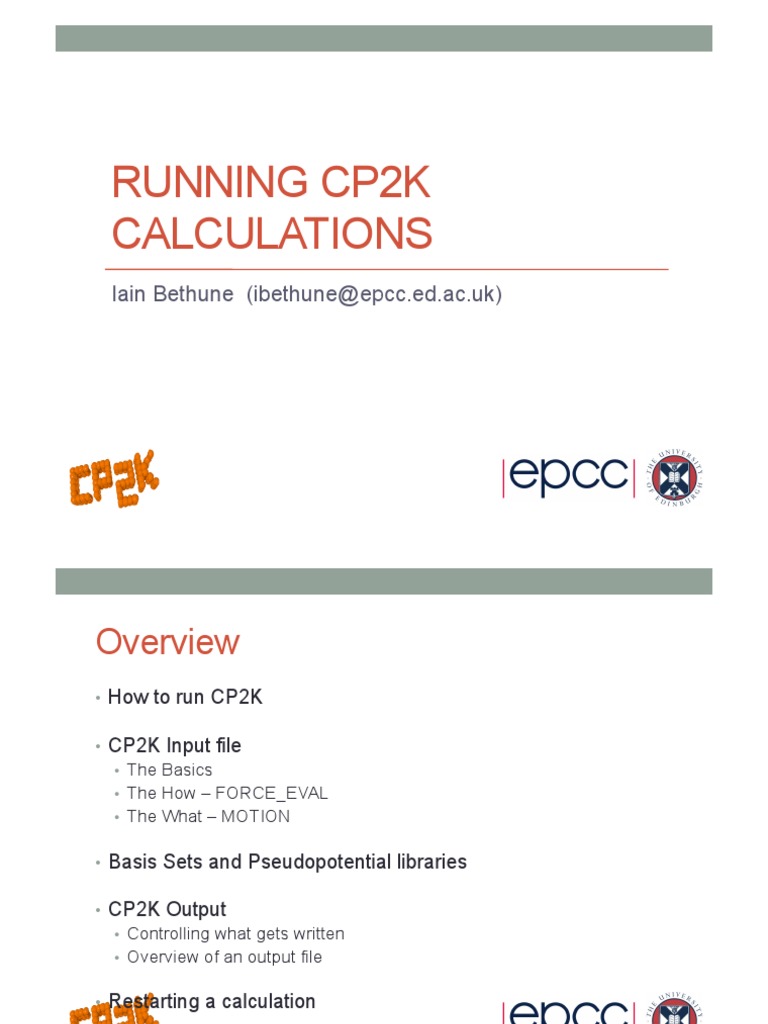 Running cp2k Calculations PDF | PDF | Parameter (Computer Programming ... Running cp2k Calculations PDF | PDF | Parameter (Computer Programming ...