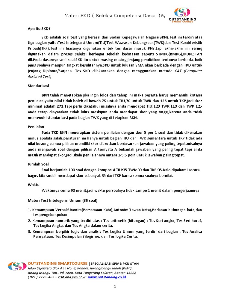 Materi SKD Lengkap - by OSC Best Test Taker PDF | PDF
