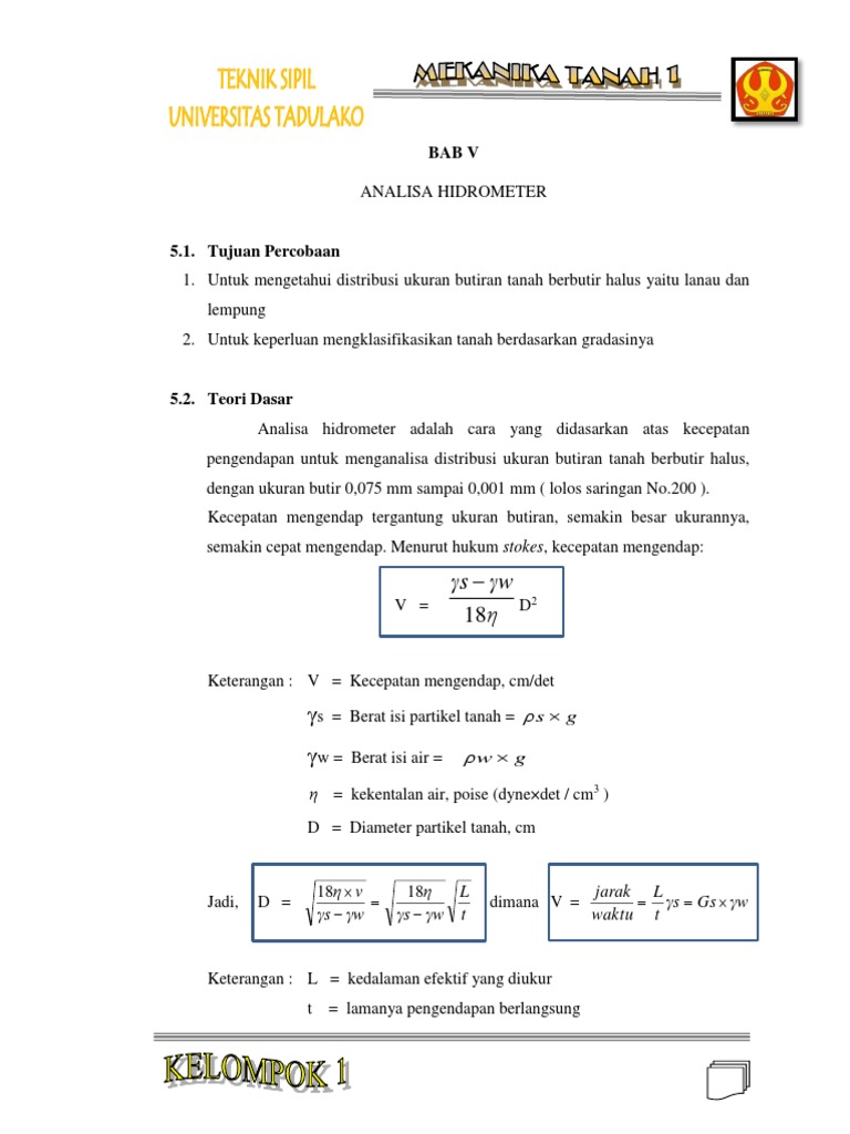 Analisa HIDROMETER | PDF