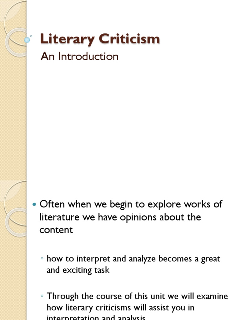 Literary Criticism: An Introduction | PDF