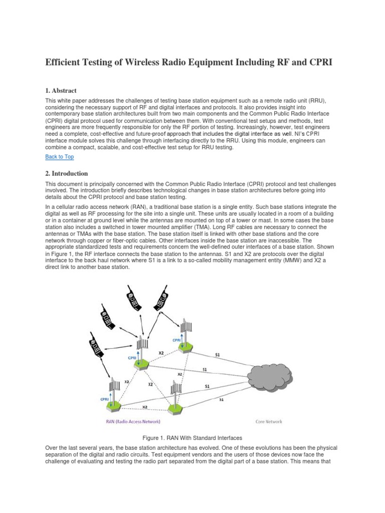 Testing of Wireless Radio Equipment | PDF | Base Station | Bit Rate
