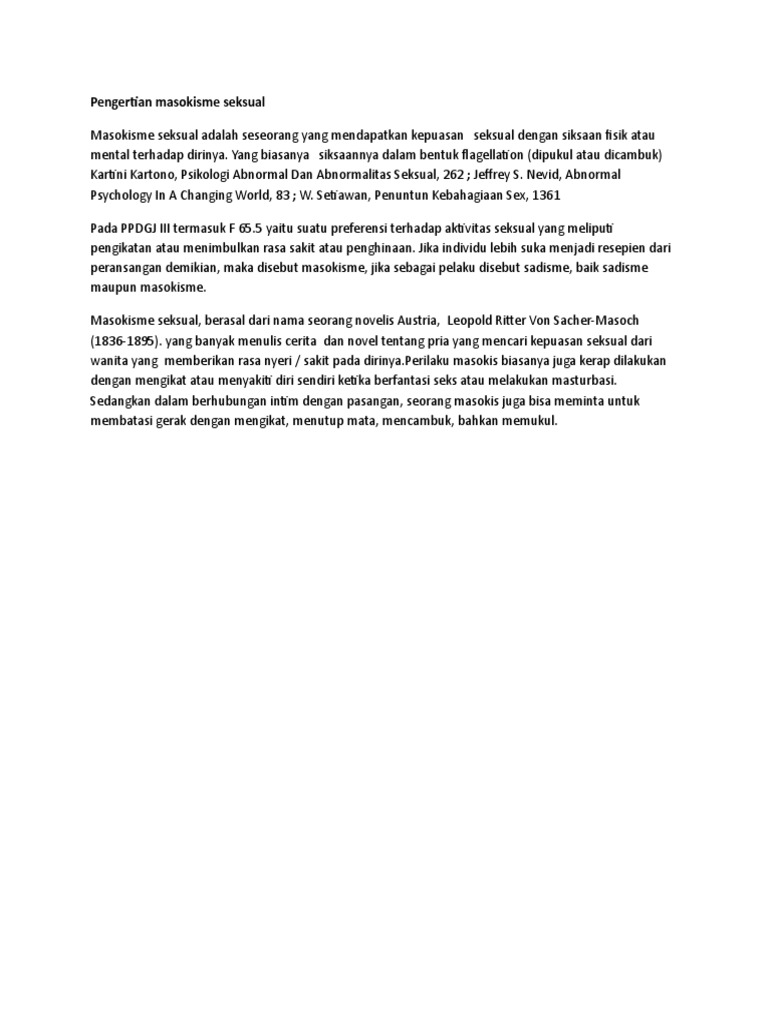 Pengertian Masokis | PDF