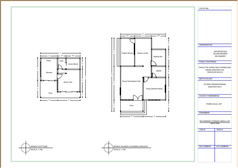 Cottage Dan Cleaning Service Denah | PDF