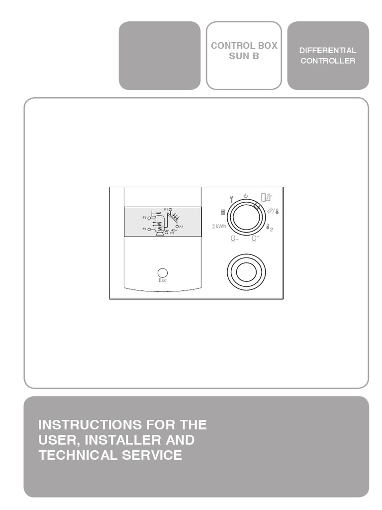 Instructions For The User, Installer and Technical Service: Control Box ...