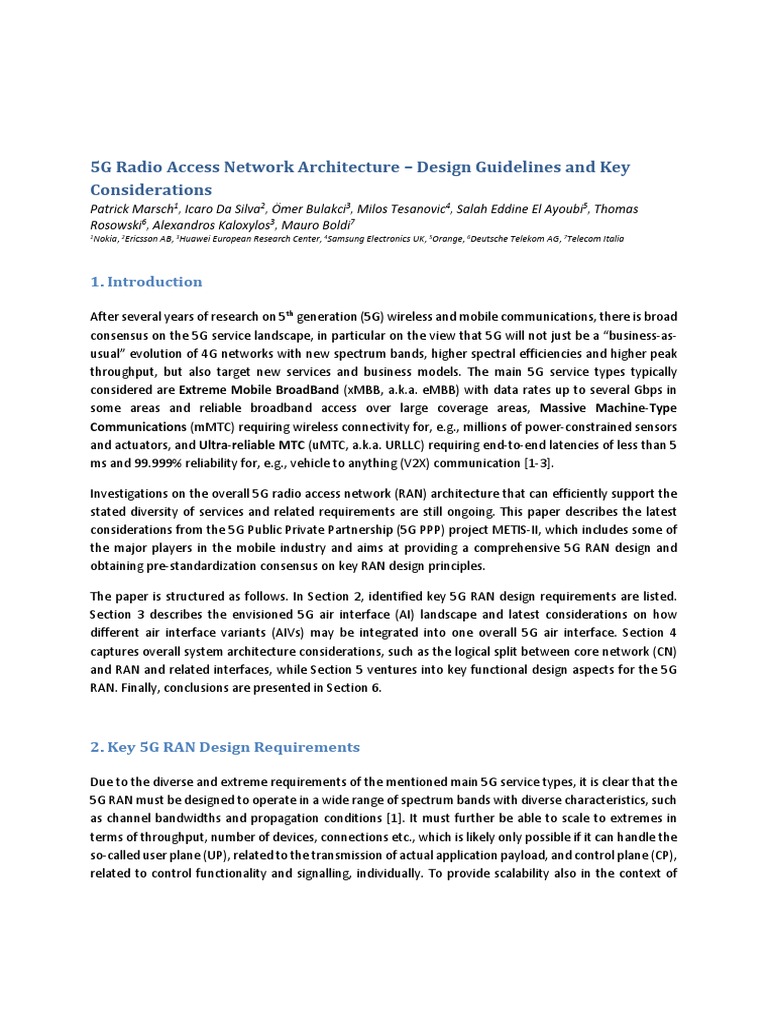 5g Radio Access Network Architecture Ericsson Pdf Pdf Quality Of