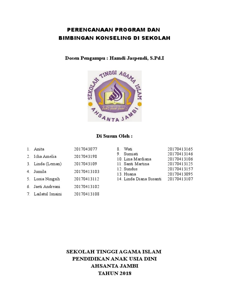 Perencanaan Program Dan Bimbingan Konseling Di Sekolah | PDF | Karier & Perkembangan