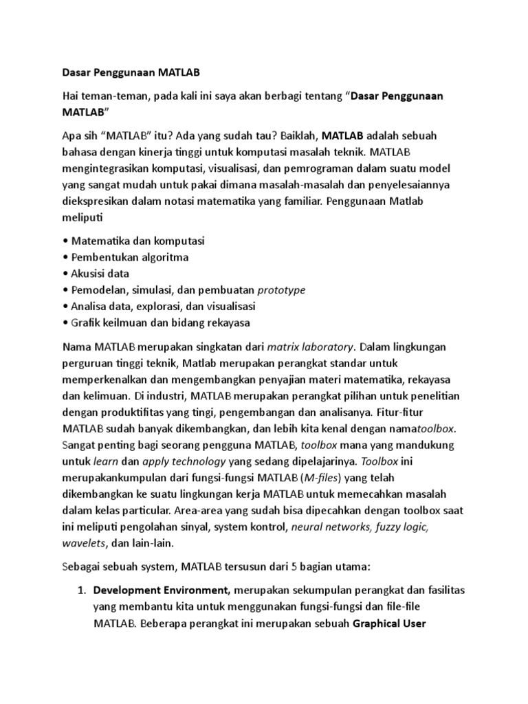Apa Itu Matlab | PDF