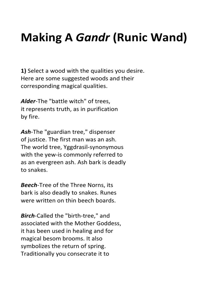 Making A Gandr | Download Free PDF | Runes | Trees