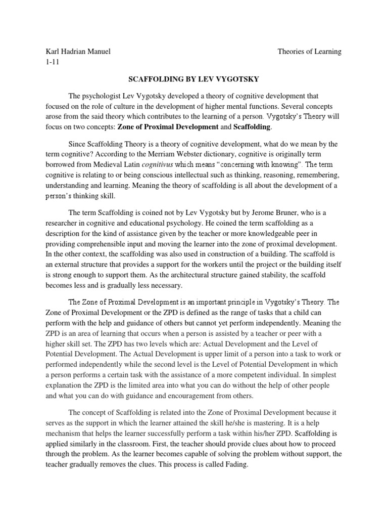 Scaffolding | PDF | Mental Processes | Education Theory