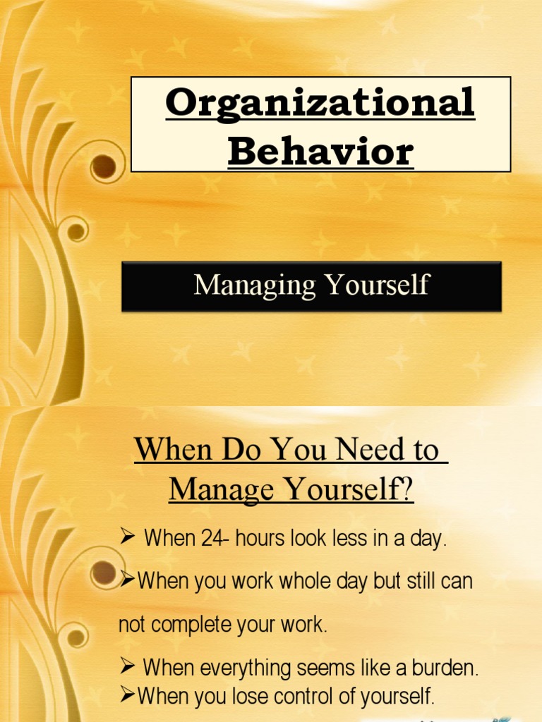 Organizational Behavior: Managing Yourself | PDF | Emotions | Goal