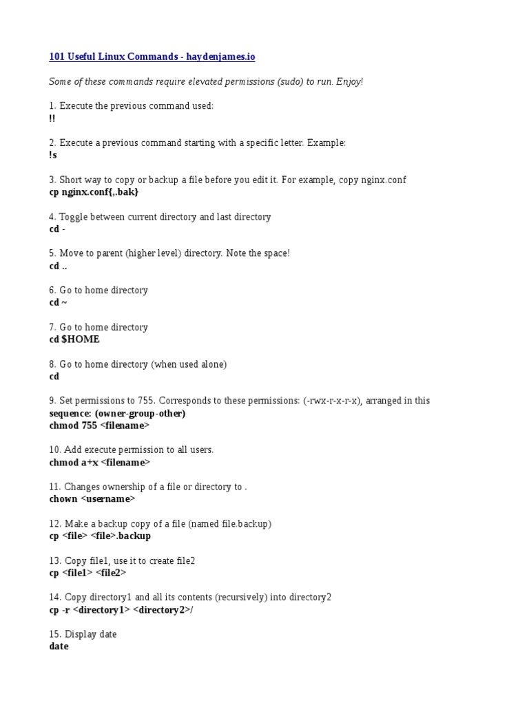 101 Linux | PDF | Filename | Computer File