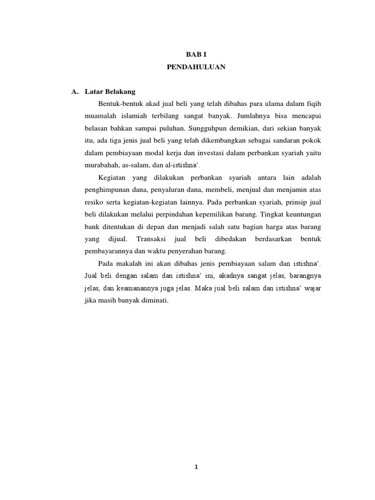 Jual Beli Salam Dan Istishna | PDF