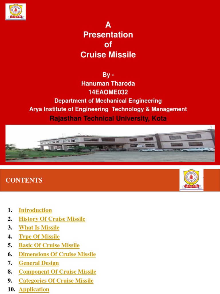 An In-Depth Look at Cruise Missile Design and Components | PDF | Cruise ...