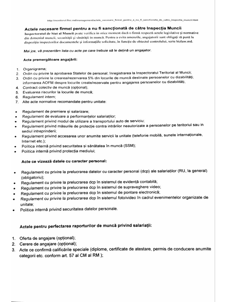 Acte Inspectia Muncii | PDF
