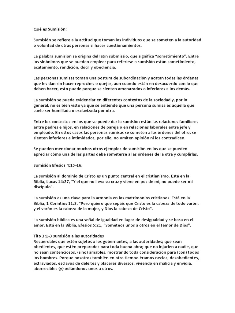 Qué Es Sumisión | PDF | Cristo (título) | Bautistas