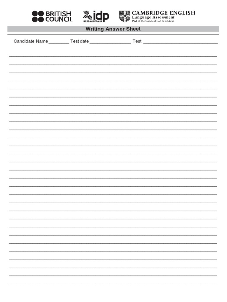 Writing Answer Sheet Writing Answer Sheet | PDF