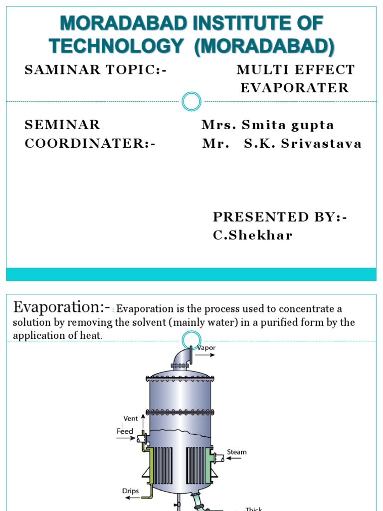 Multi Effect Evaporator | PDF | Chemical Process Engineering | Materials