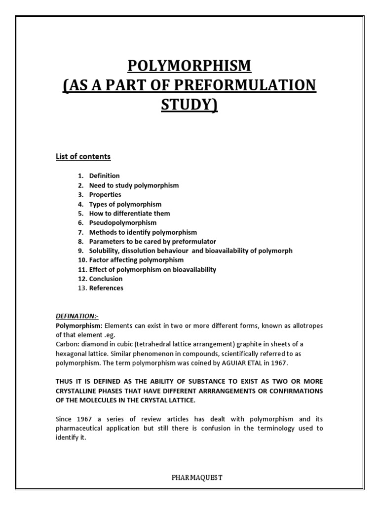 Polymorphism PDF | PDF | Differential Scanning Calorimetry | Solubility