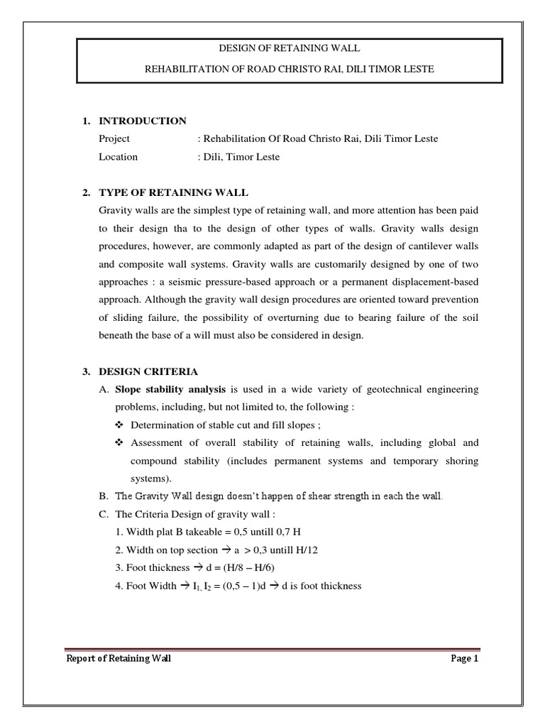 Retaining Wall | PDF | Soil Mechanics | Infrastructure
