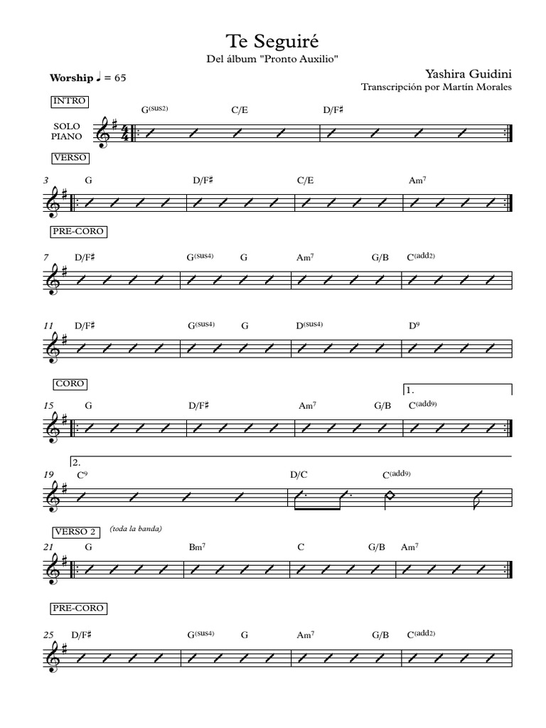 Te Seguiré - Yashira Guidini | PDF