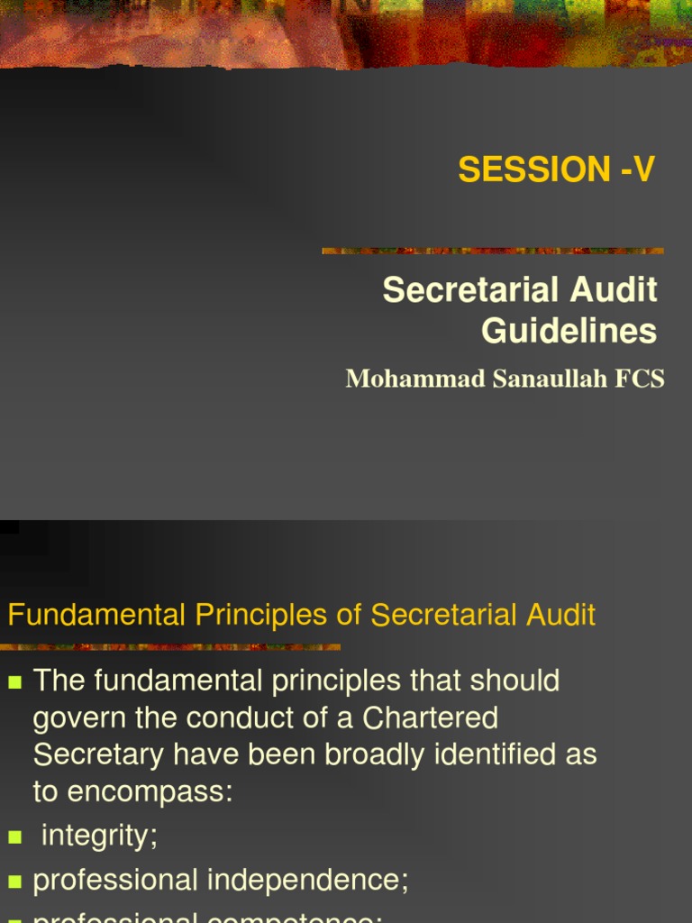 Secretarial Audit Guidelines | PDF | Audit | Board Of Directors