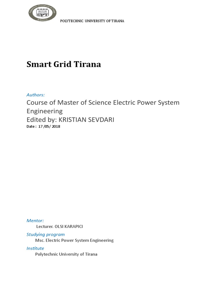 Smart Grid Tirana Kristian - Sevdari | PDF | Electrical Grid | Series And Parallel Circuits