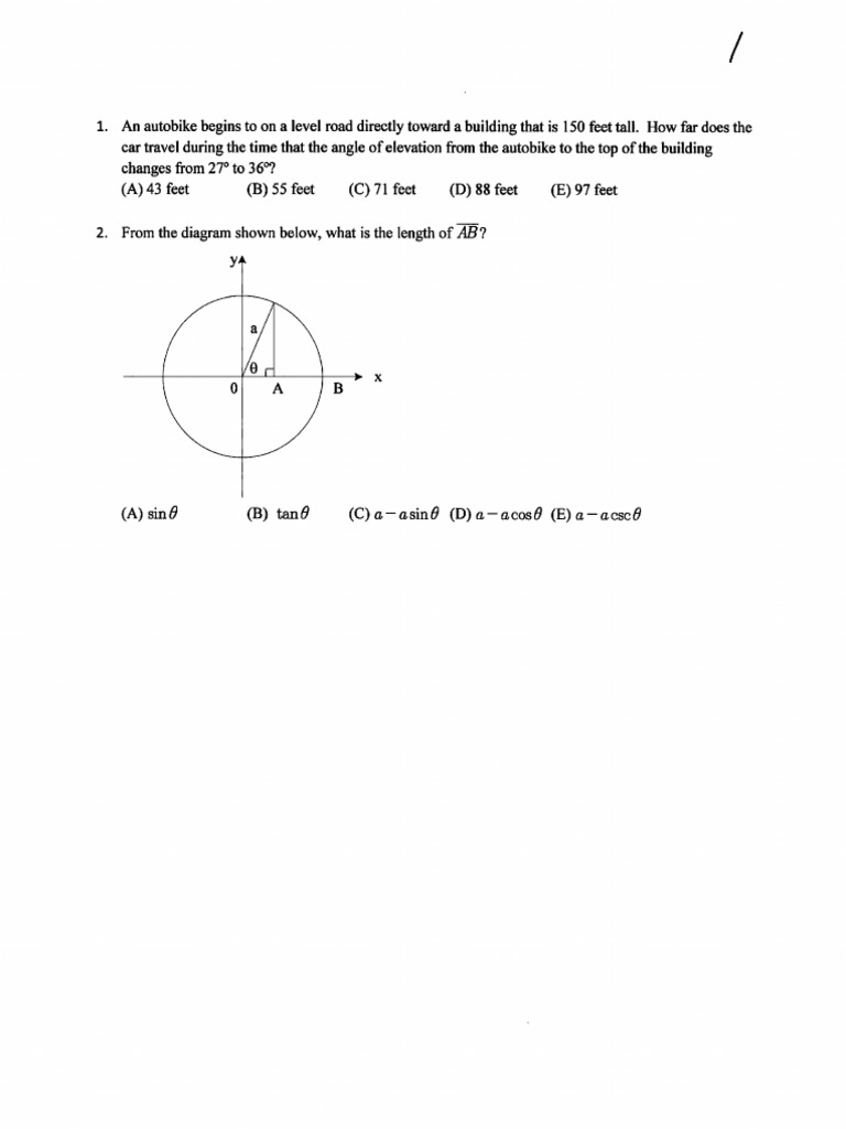 SAT Level 2 Practice Test 01 | PDF