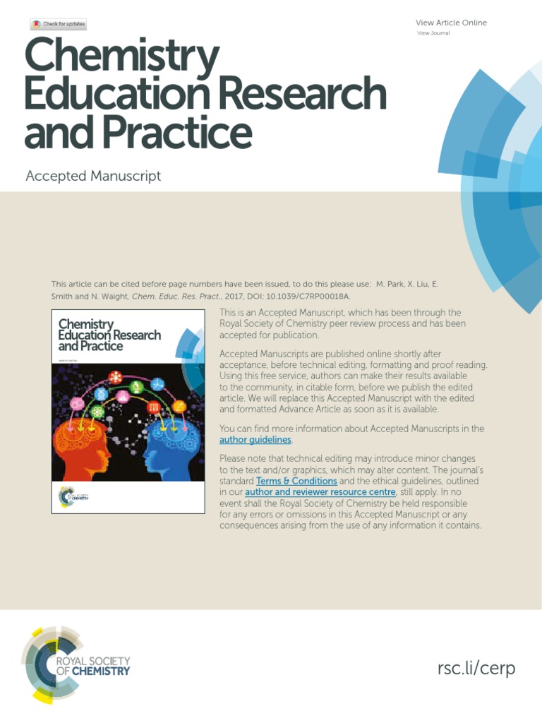 Chemistry Education Research and Practice: Accepted Manuscript | PDF ...