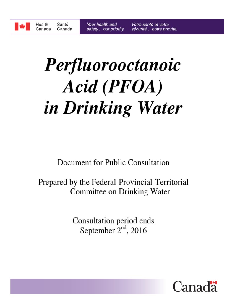 PFOA in Drinking Water (Canada) | PDF | Liquid Chromatography–Mass ...