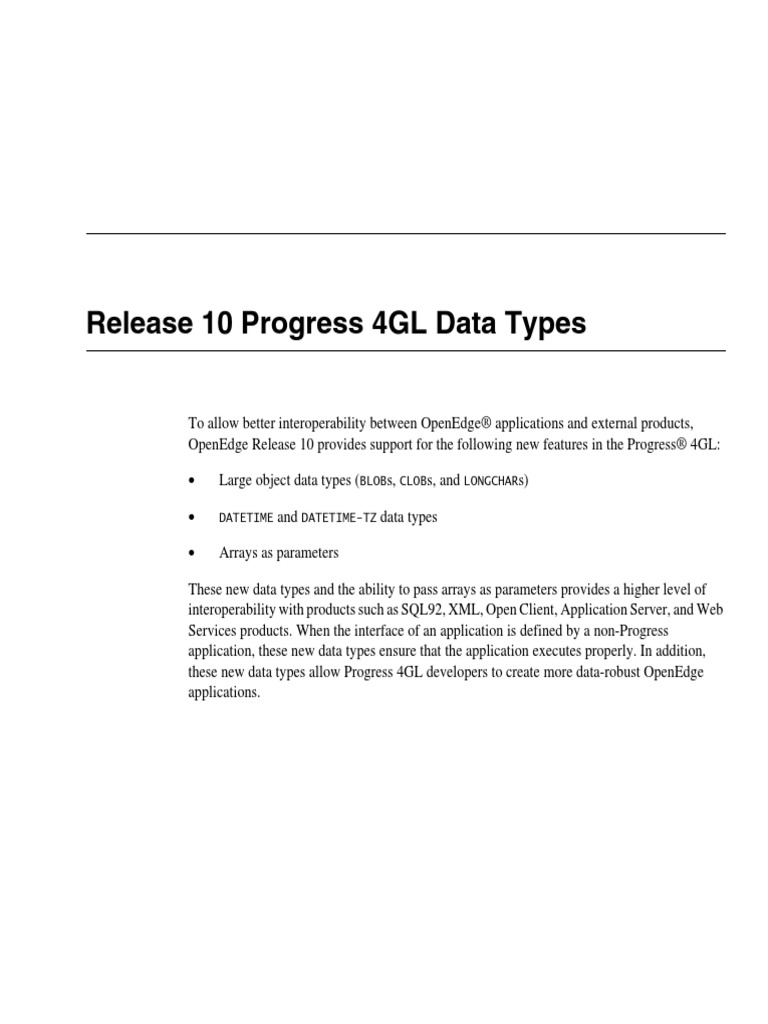 Apostila - Datasul - Release 10 Progress 4GL Data Types | PDF ...