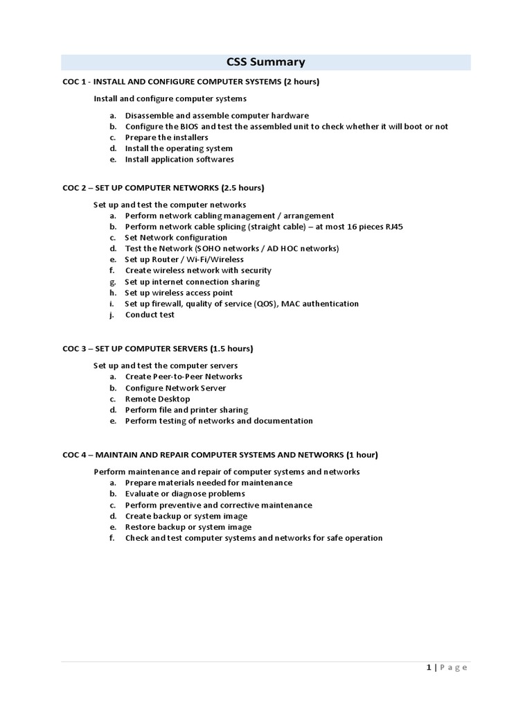 CSS Summary Lessons | PDF | Remote Desktop Services | Computer Network