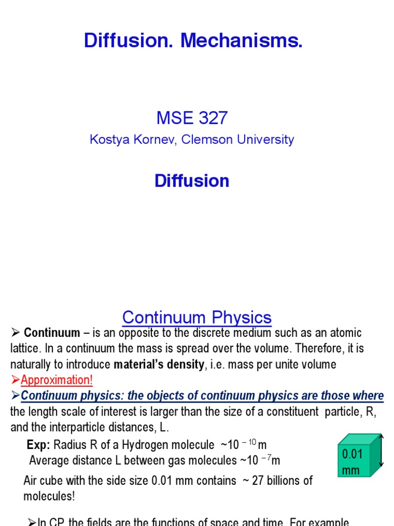 Lecture 2 - Diffusion | Download Free PDF | Diffusion | Gases