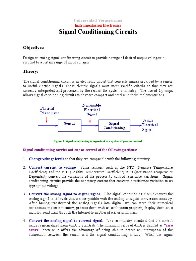 Signal Conditioning Circuits | PDF | Analogue Electronics | Electronic Circuits