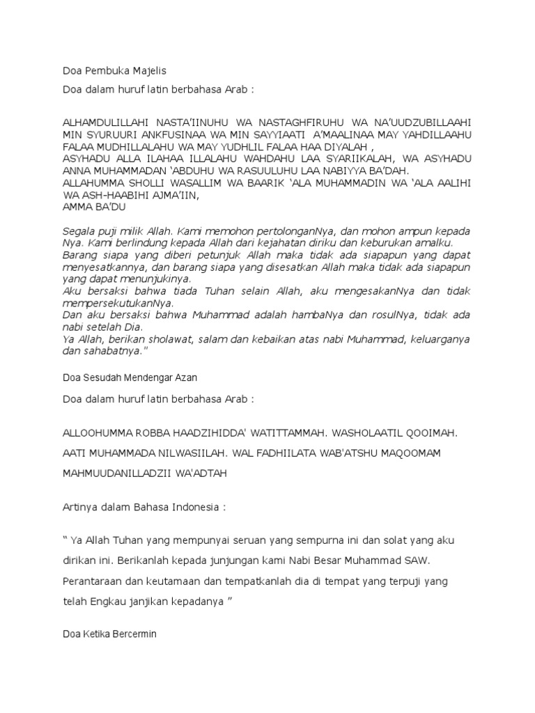 Kumpulan Doa | PDF | Kajian Bahasa Asing | Kesehatan Holistik