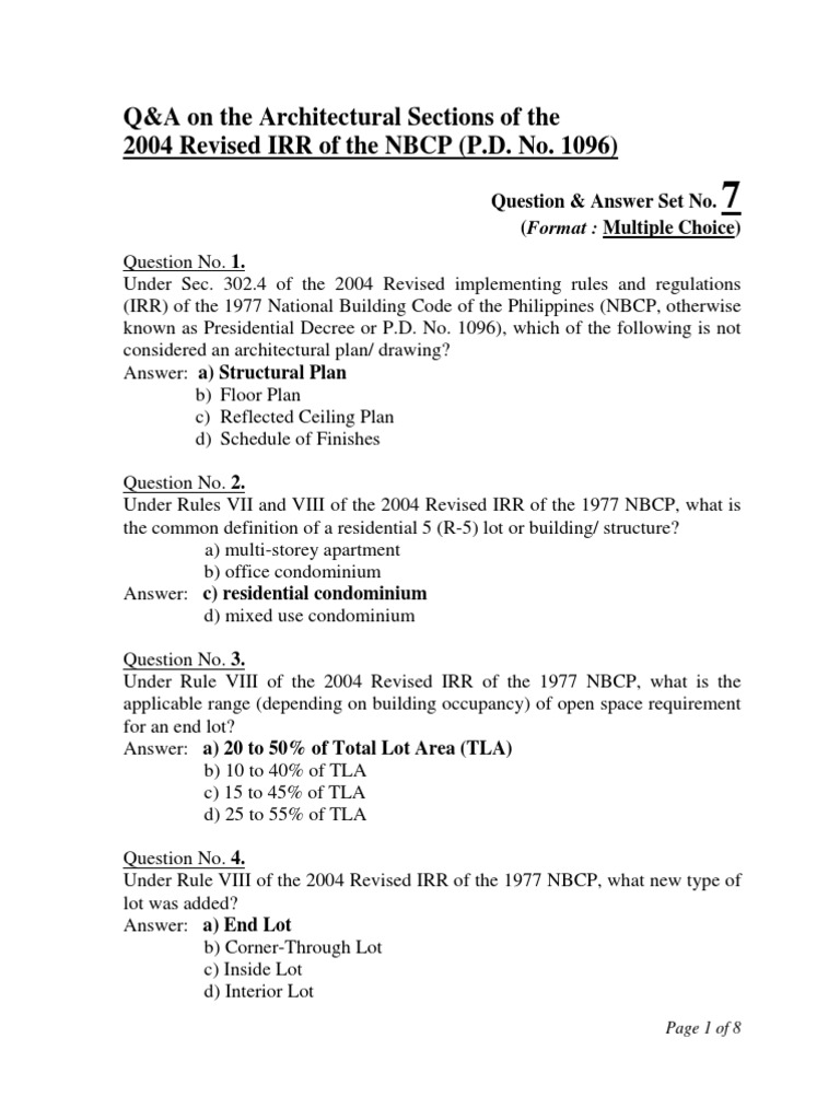 R-Irr Q&a2 | PDF | Building Code | Building