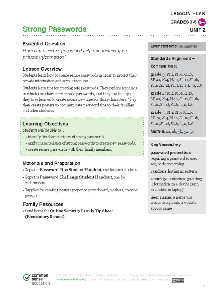 3-5 Stong Passwords - August | PDF | Password | Computer Security