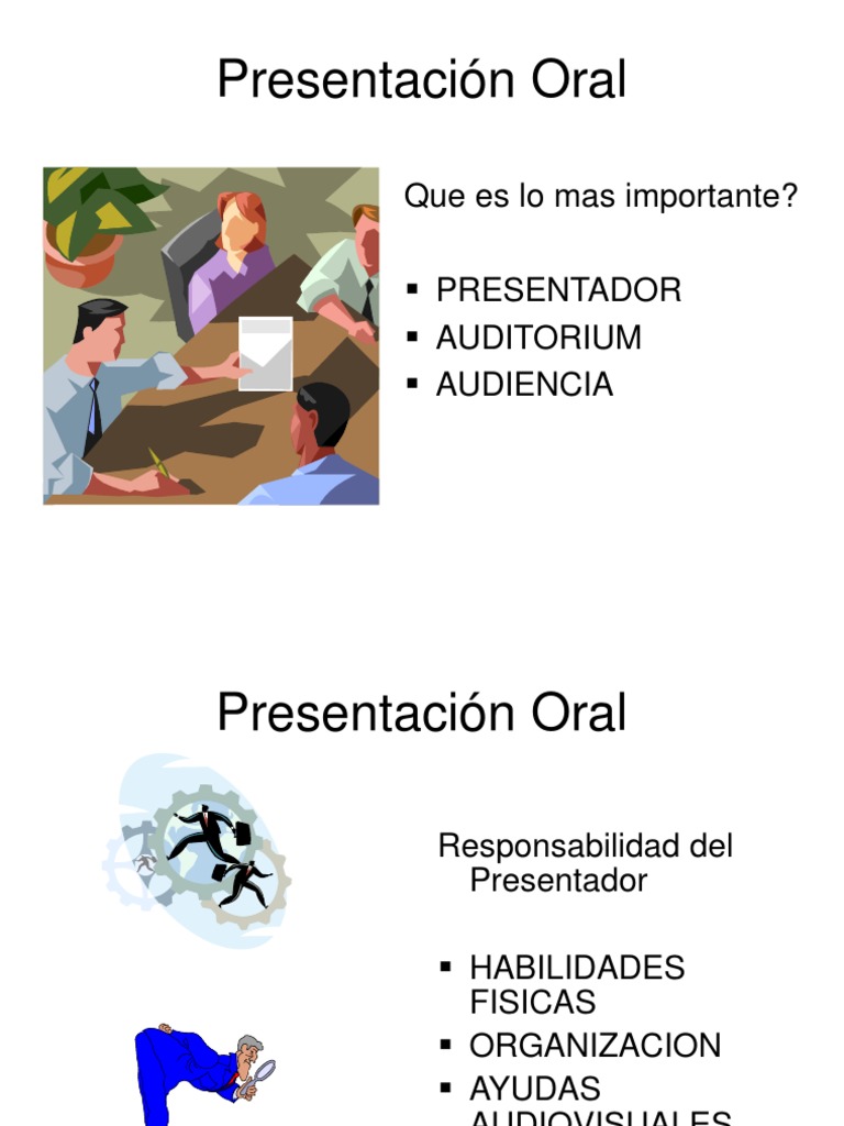 Presentacion Oral | PDF | Artes del Lenguaje y Comunicación