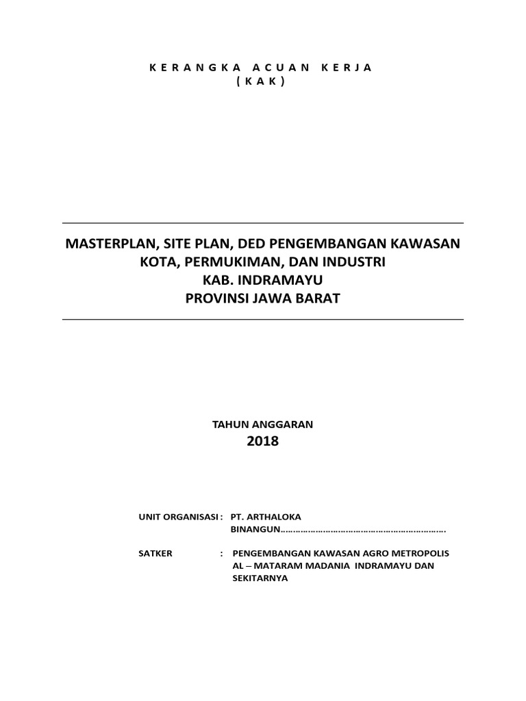 Kak Masterplan PDF | PDF | Bisnis