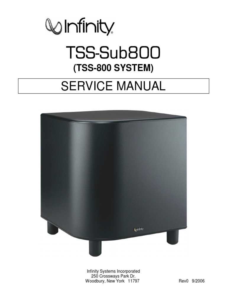 TSS-800 Infinity Subwoofer PDF | PDF | Loudspeaker | Amplifier