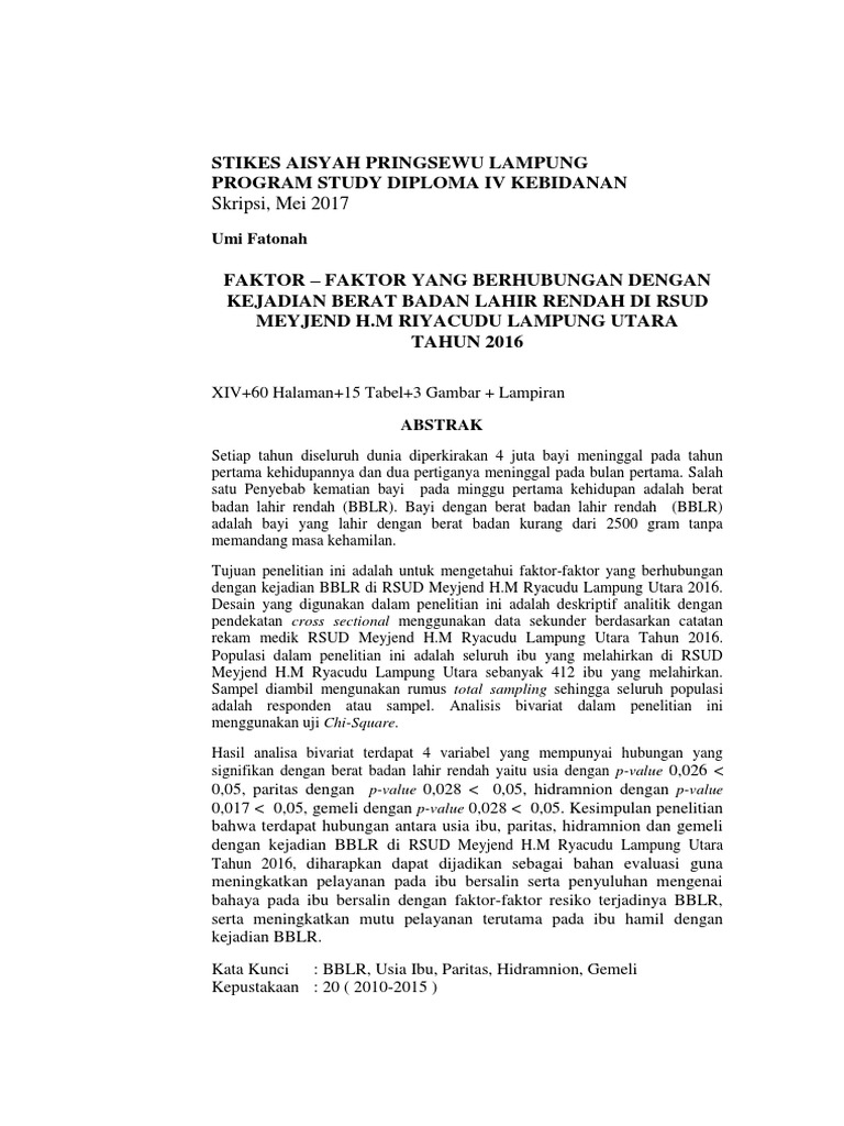 Abstrak Skripsi | PDF | Pengembangan Diri | Kesehatan Holistik