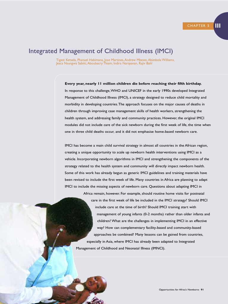 Integrated Management of Childhood Illness (IMCI) | PDF | Infants ...